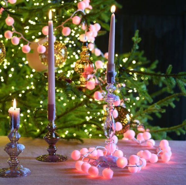 Guirlande LED Boules de Coton - Rouge - 5m - Blachère illumination